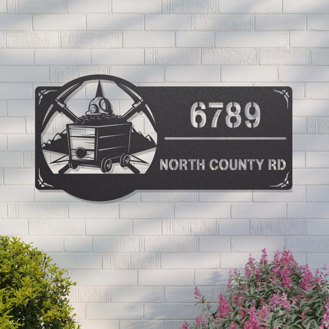 Custom Coal Mining Address Sign, Personalized Mine Man Address Yard ...