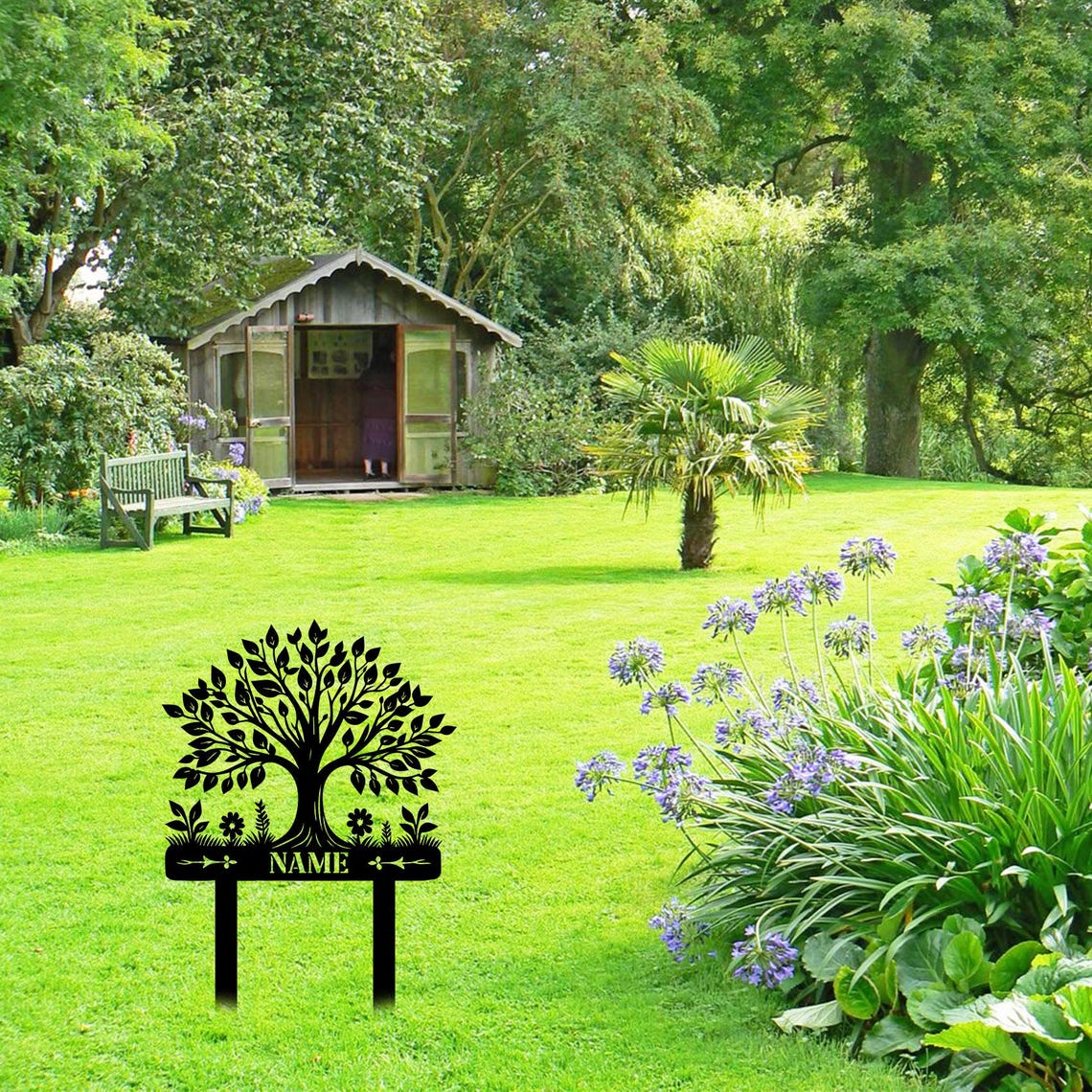 Custom Tree of Life Farm Garden Metal Sign, Personalized Gardener Name ...