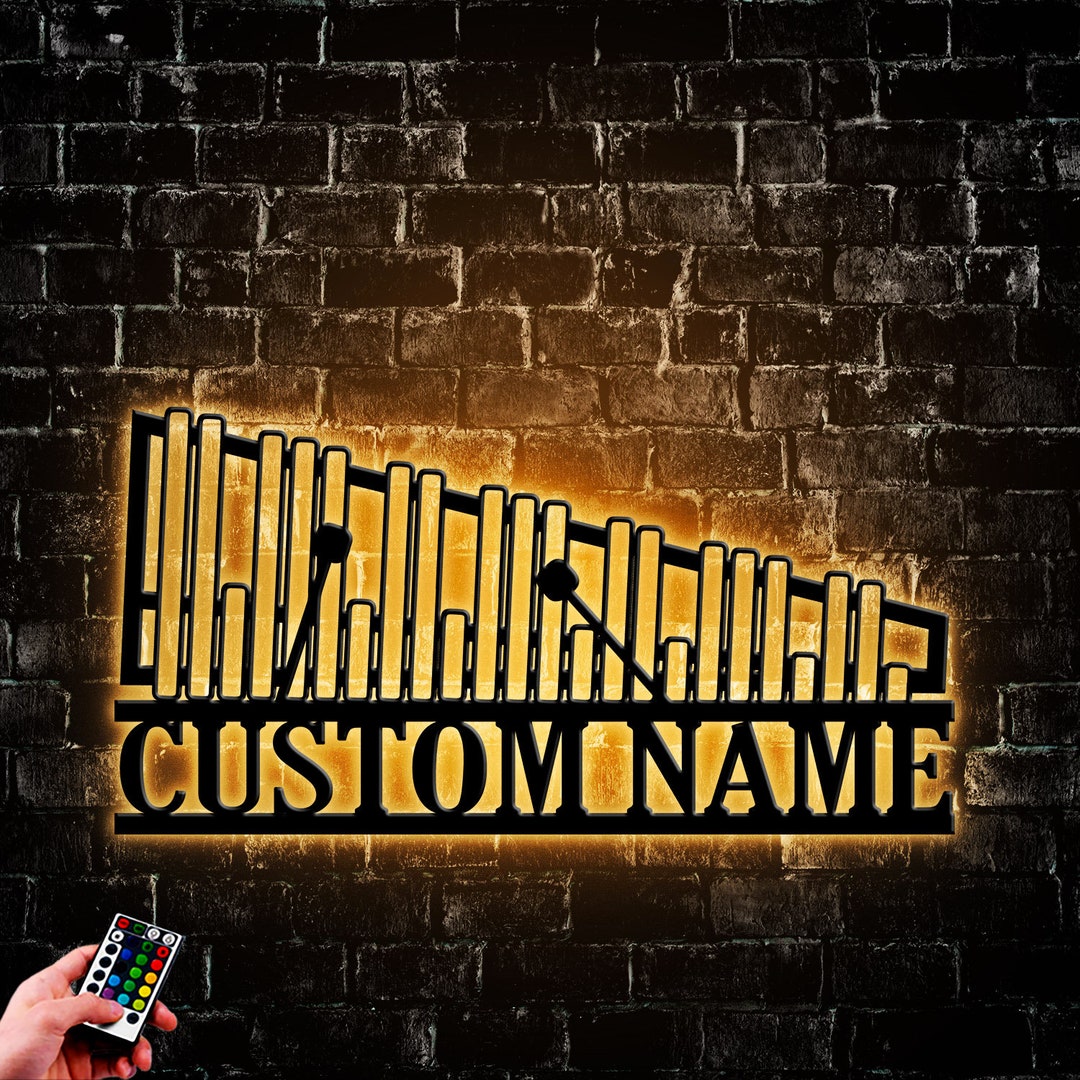 Custom Marimba Musical Instrument Metal Wall Art Led Light ...