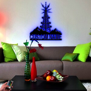 Custom Call Sign Metal Wall Art Led Light, Personalized Ham Radio Sign ...