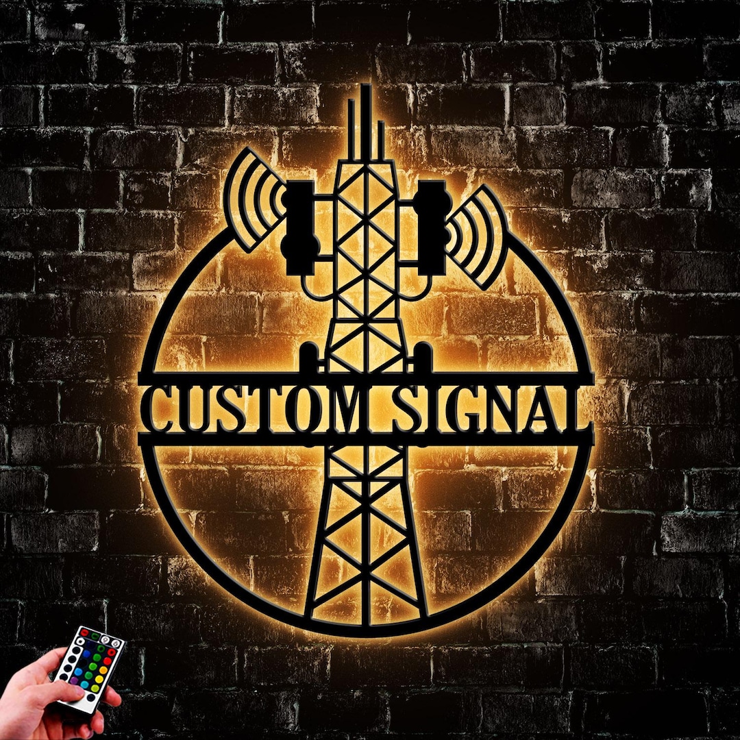 Custom Call Sign Metal Wall Art LED Light, Personalized Ham Radio Sign ...