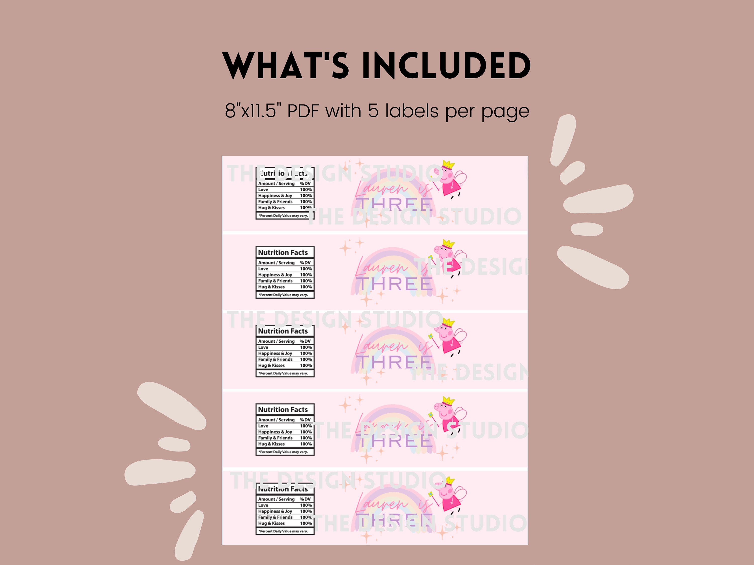 Peppa Pig Water Bottle Labels - Etsy