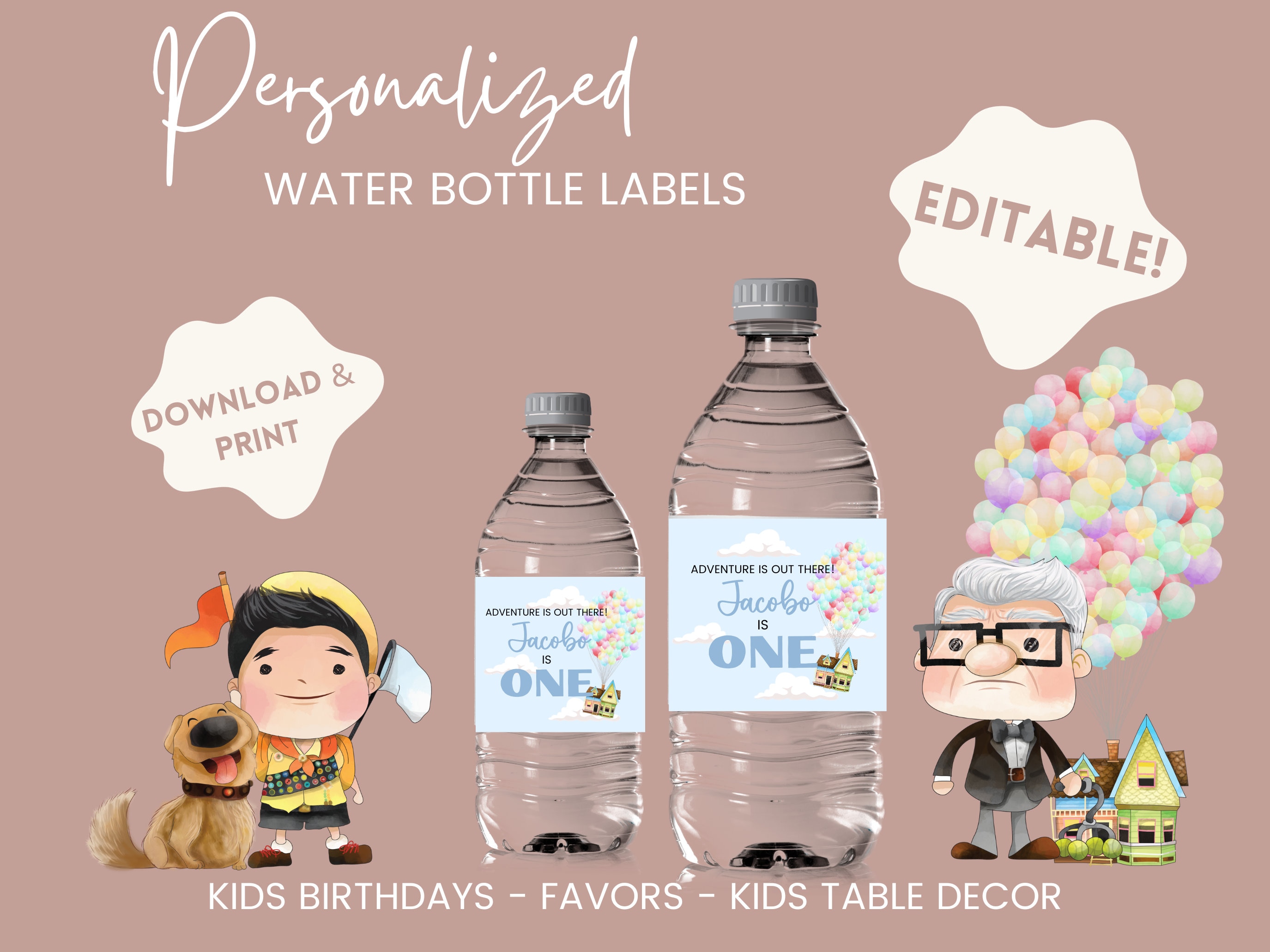UP Water Bottle Labels - Etsy