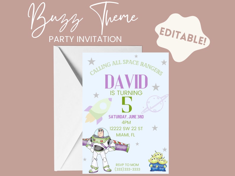 Buzz Editable Party Invitation - Etsy