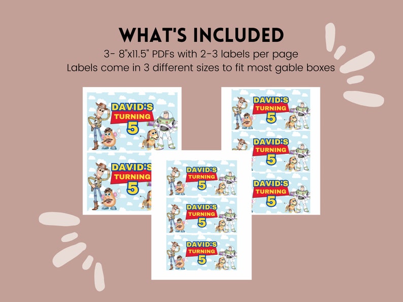 Toy Story Favor Box Labels - Etsy