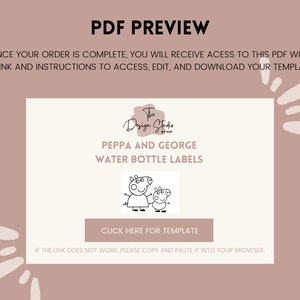 Peppa and George Water Bottle Labels - Etsy