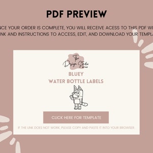 Bluey - Water Bottle Labels - Etsy