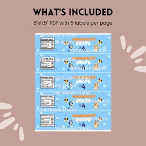 Bluey - Water Bottle Labels - Etsy