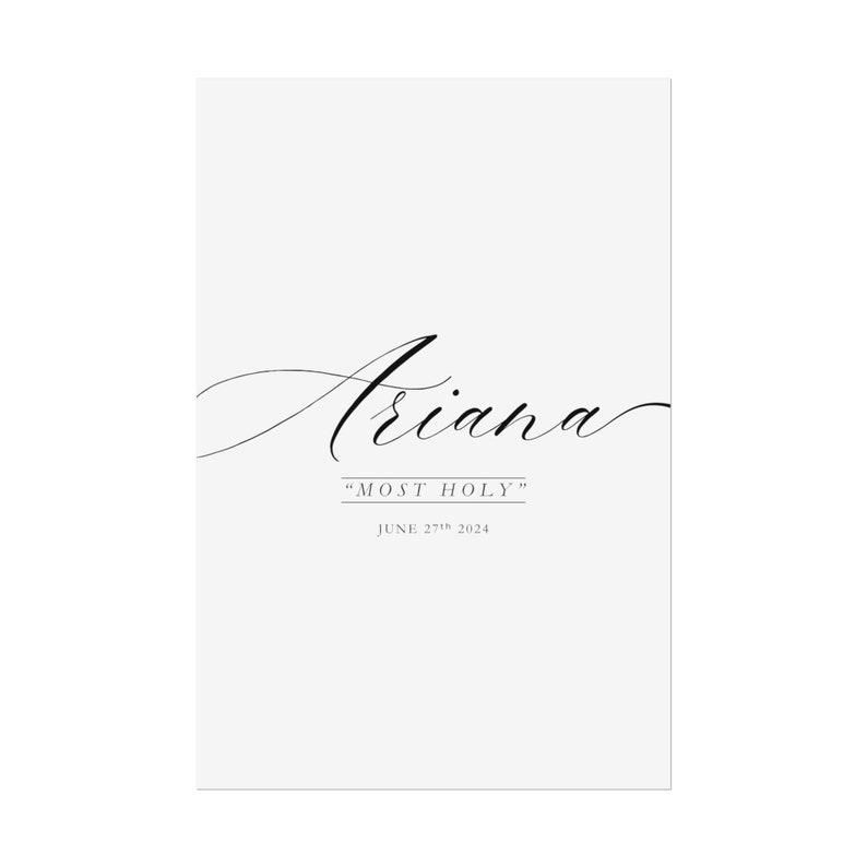 Custom Baby Name Poster - Etsy