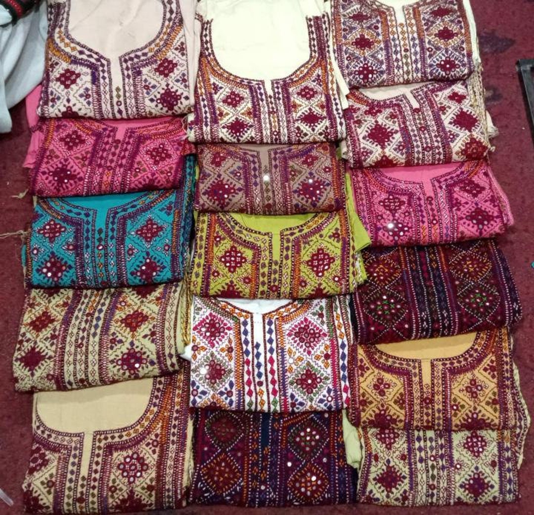 Handmade Balochi Embroidered With Mirror Work Dress Suit 3 Piece ...