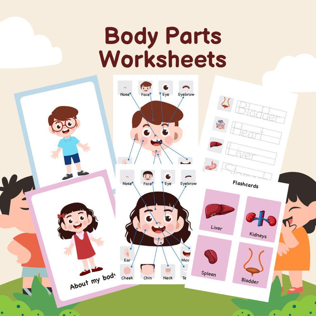 My Body Parts Worksheets - Etsy