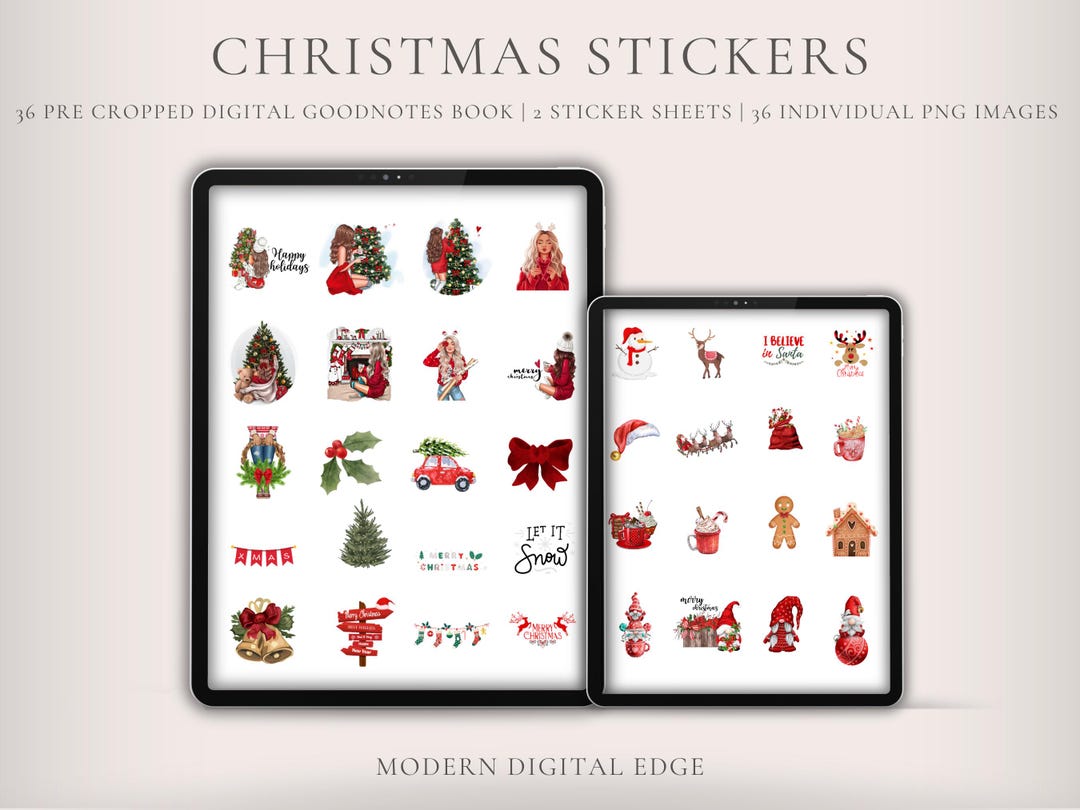 Christmas Stickers, Happy Planner Digital Christmas Stickers, Digital ...