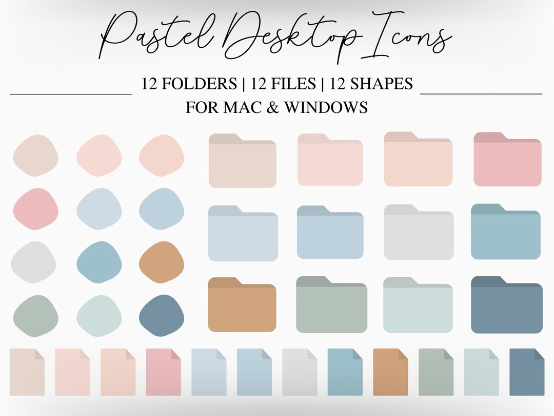 Pastel Desktop Folder Icons | Desktop Icons for Mac | Icons for Windows ...