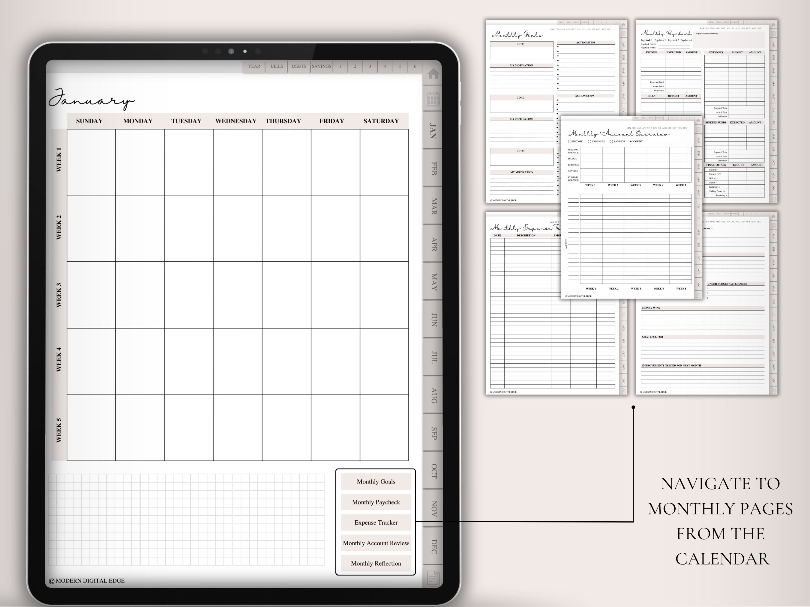 Digital Budget Planner | Debt Tracker | Monthly Budget Planner ...
