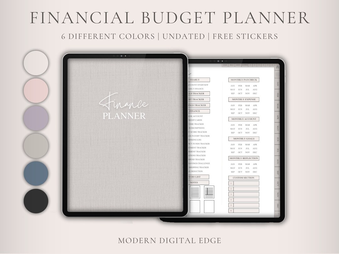Digital Budget Planner | Debt Tracker | Monthly Budget Planner ...