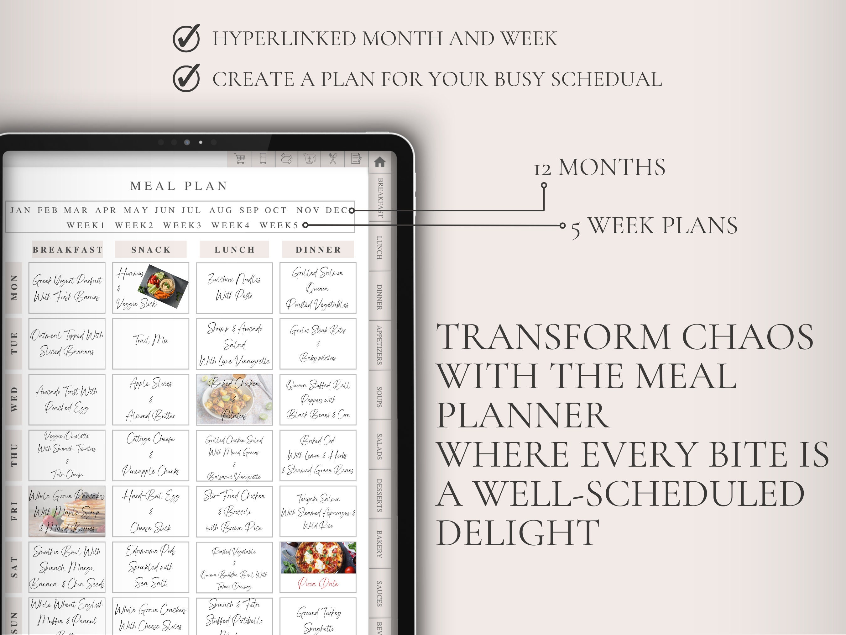 Digital Recipe Book for Goodnotes, Notability | Digital iPad Recipe ...