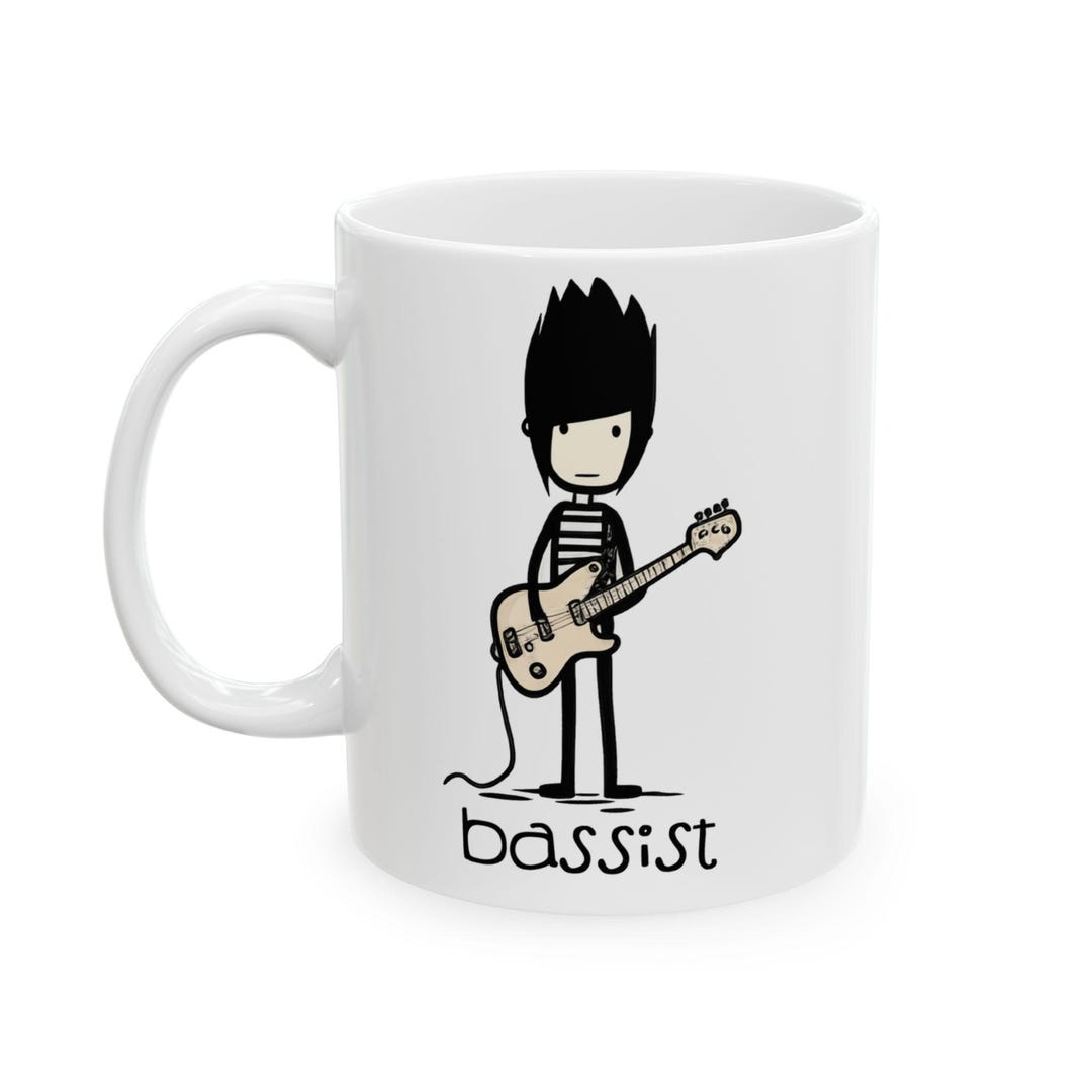 Bassist Stick Figure Mug: Minimalist Band Series (11 Oz) - Etsy