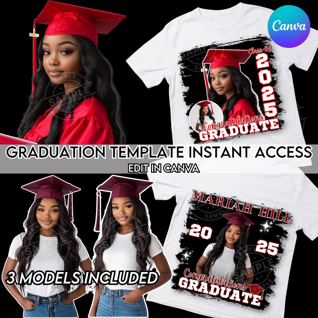 Editable Graduation T-shirt Template - Etsy