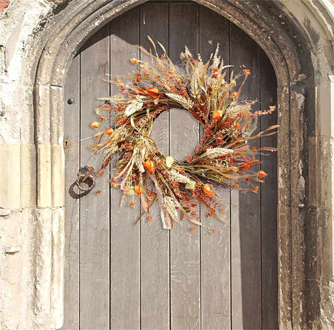 Autumn Fall Wreath 24 Inch Pumpkin Wreath Thanksgiving - Etsy