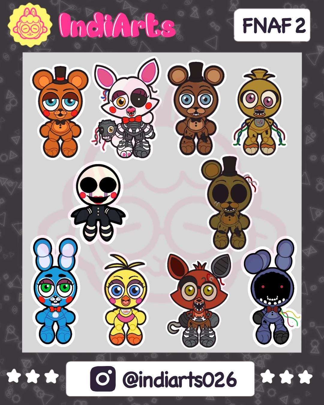 FNAF 2 Five Nights at Freddy's Sticker Set - Etsy