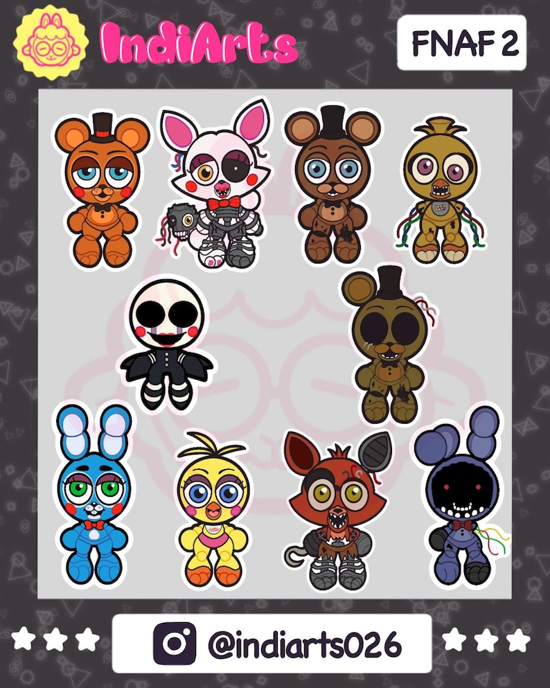 FNAF 2 Five Nights at Freddy's Sticker Set - Etsy