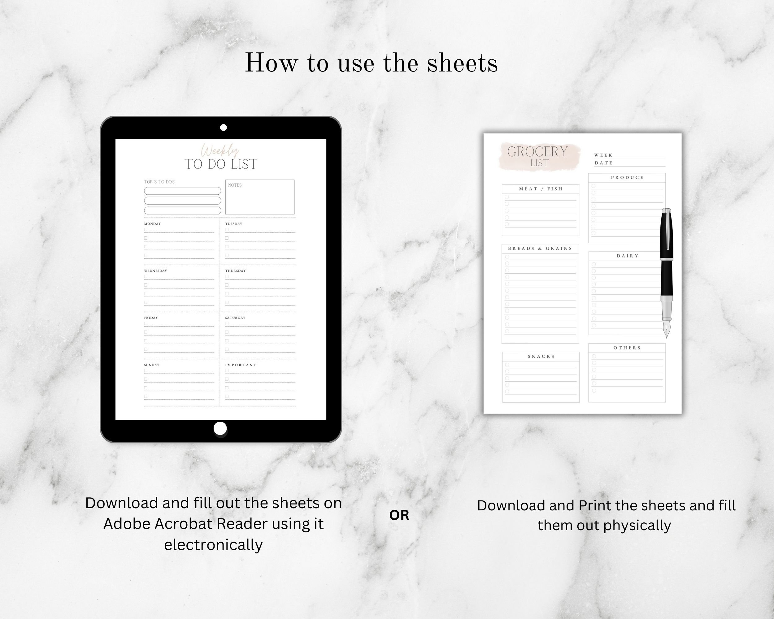 Ultimate Digital Printable Personal Planner, Weekly Meal and Grocery ...