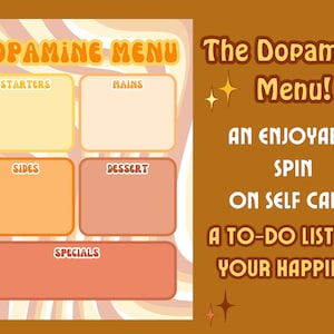 Dopamine Menu Template Printable Dopamenu ADHD Menu Self Care ...