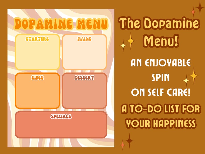 Dopamine Menu Template Printable Dopamenu ADHD Menu Self Care ...