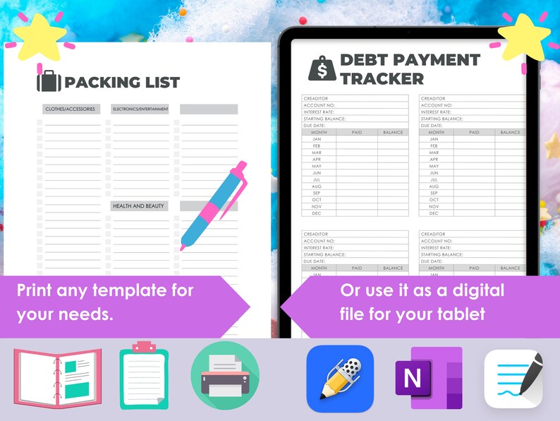 Printable Brain Dump Template and List Bundle, to Do List, Grocery List ...