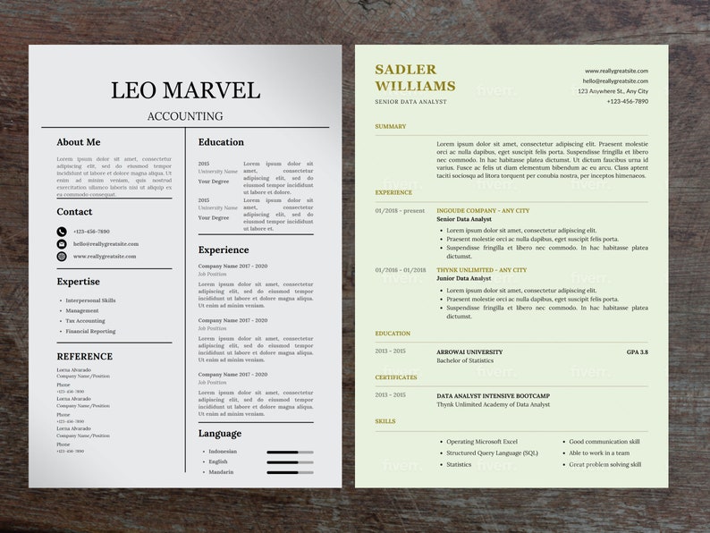 CV Template Resume Word Bundle Professional Resume Templates. Editable ...