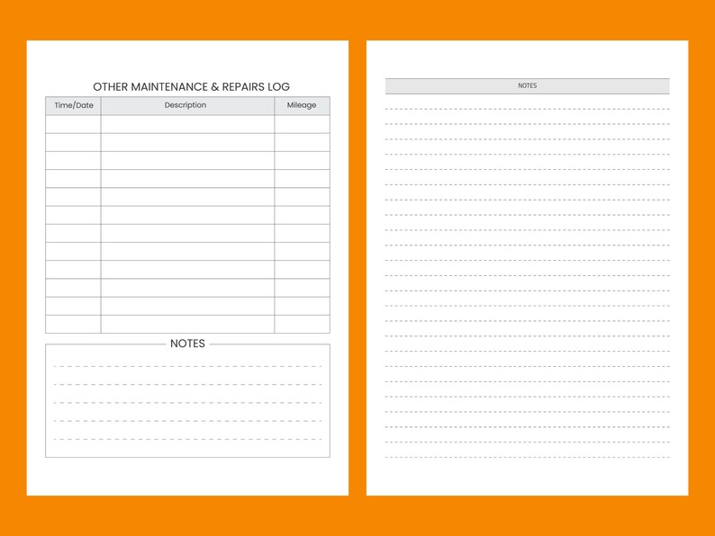 Semi Truck Maintenance Repair Logs for Truck Drivers Owner Operators ...