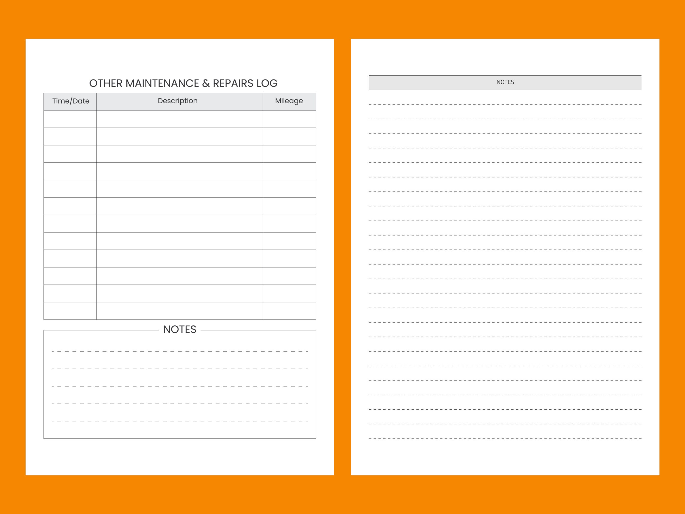 Semi Truck Maintenance Repair Logs for Truck Drivers Owner Operators ...