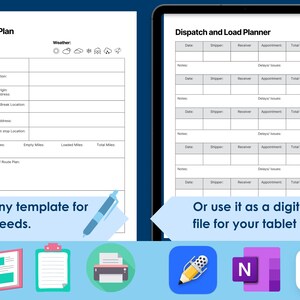 Truck Driver Load Log Journal Bundle Dispatch Journal Binder Printable ...