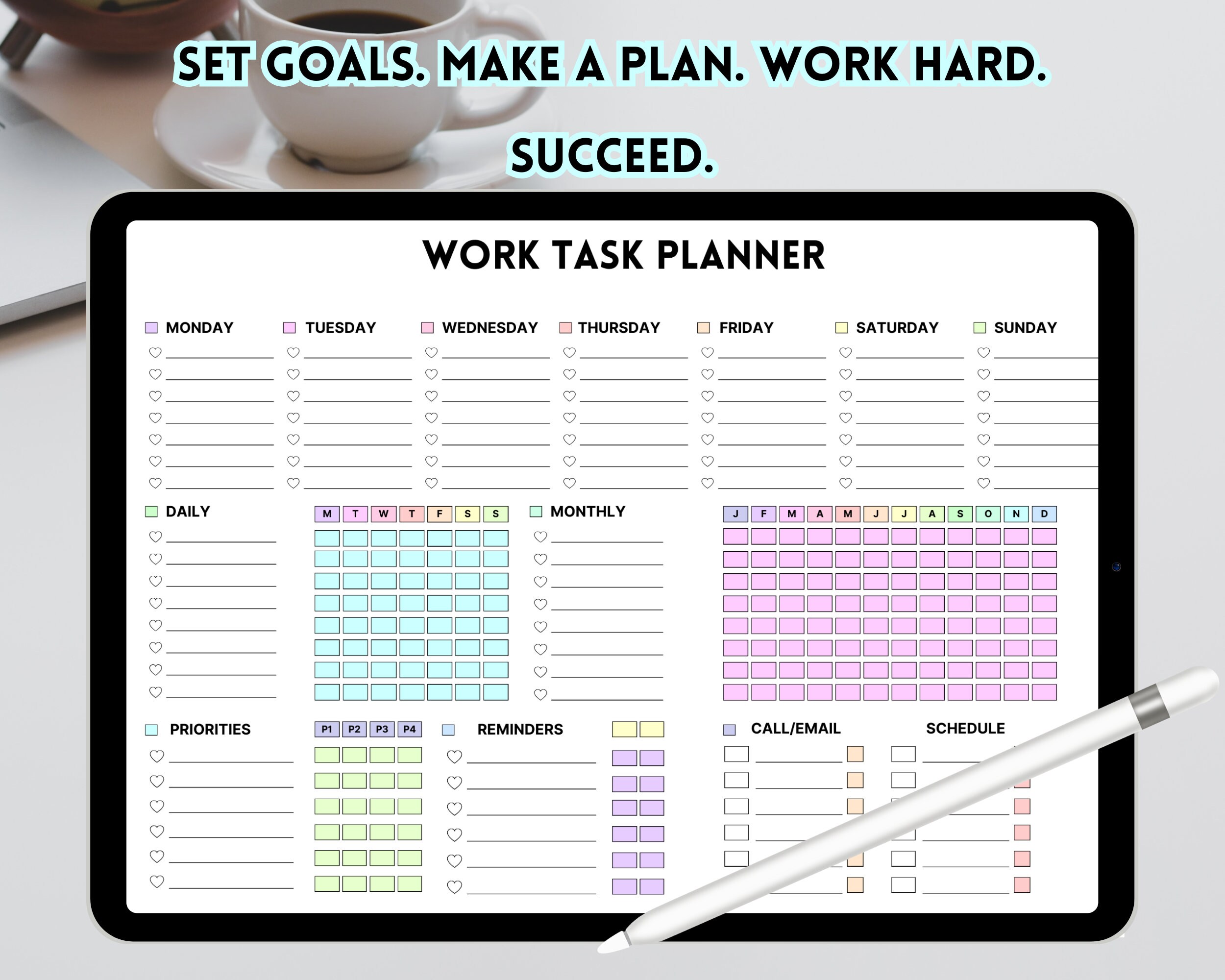 Printable Project Planner Work Day Organizer Work Planner Project ...