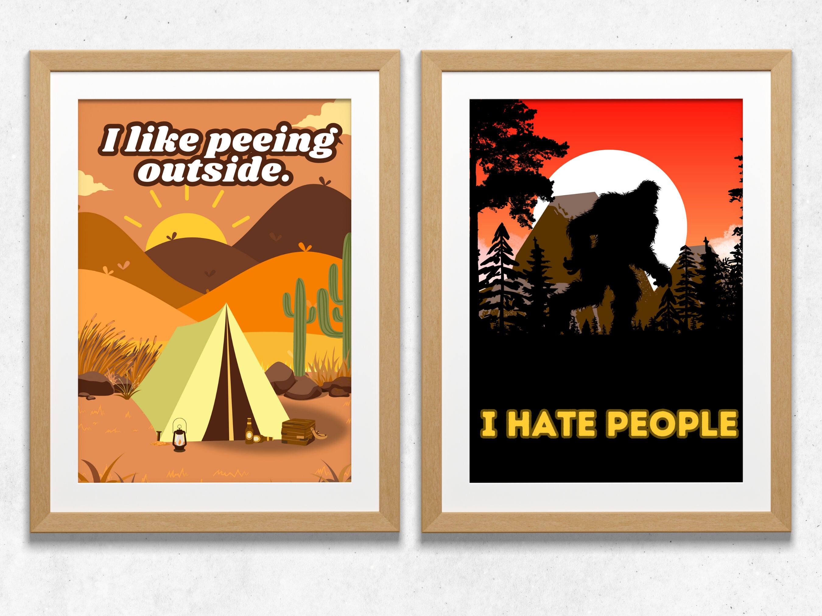 Funny Camping Posters | Printable Camping Wall Art | Funny Gifts for ...