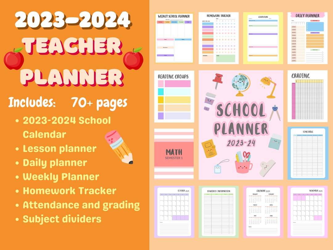 Teacher Planner Lesson Planner Printable Academic Planner Classroom ...