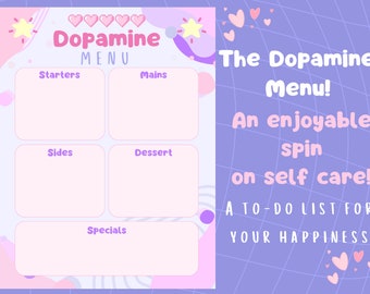 Dopamine Menu Printable Dopamenu ADHD Self Care - Etsy