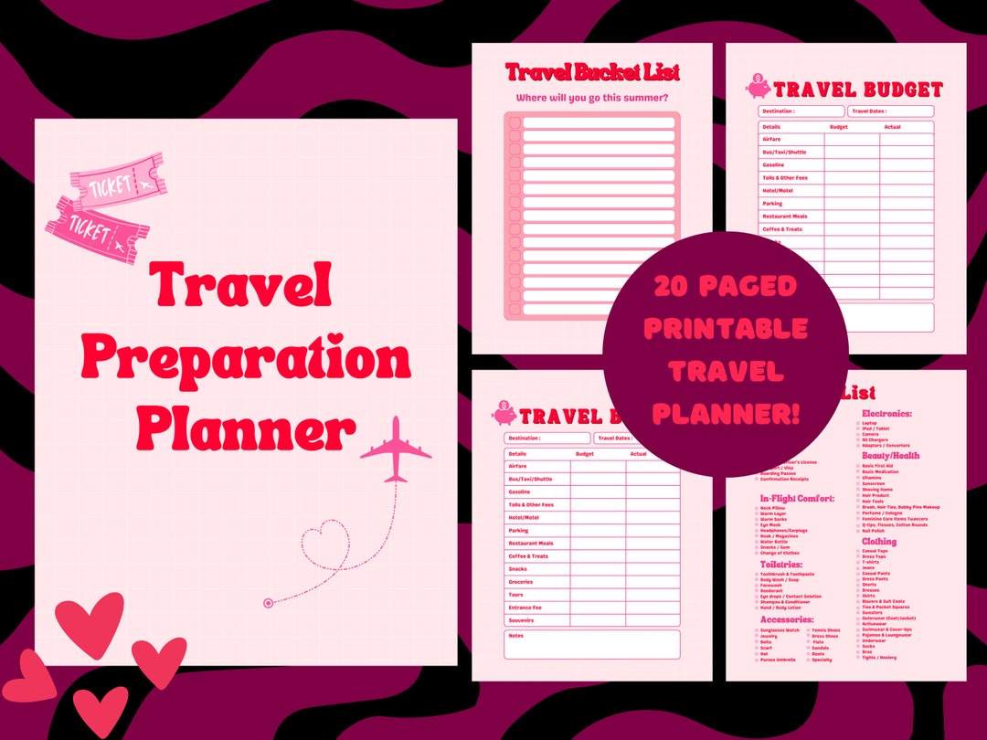Printable Travel Planner | Family Vacation Planner| 20 Paged Summer ...
