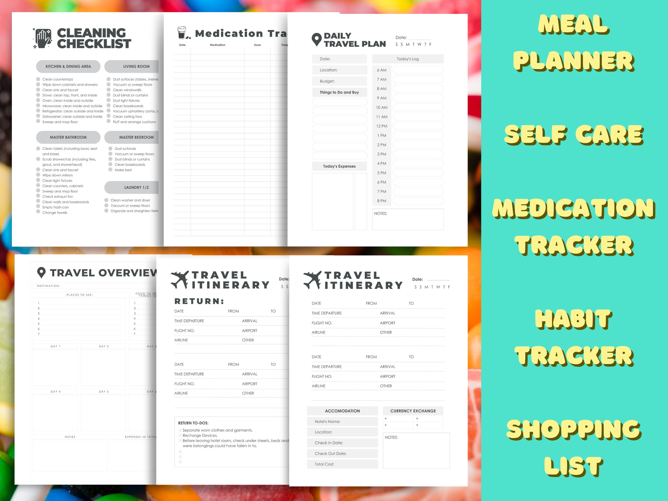 Printable Brain Dump Template and List Bundle, to Do List, Grocery List ...