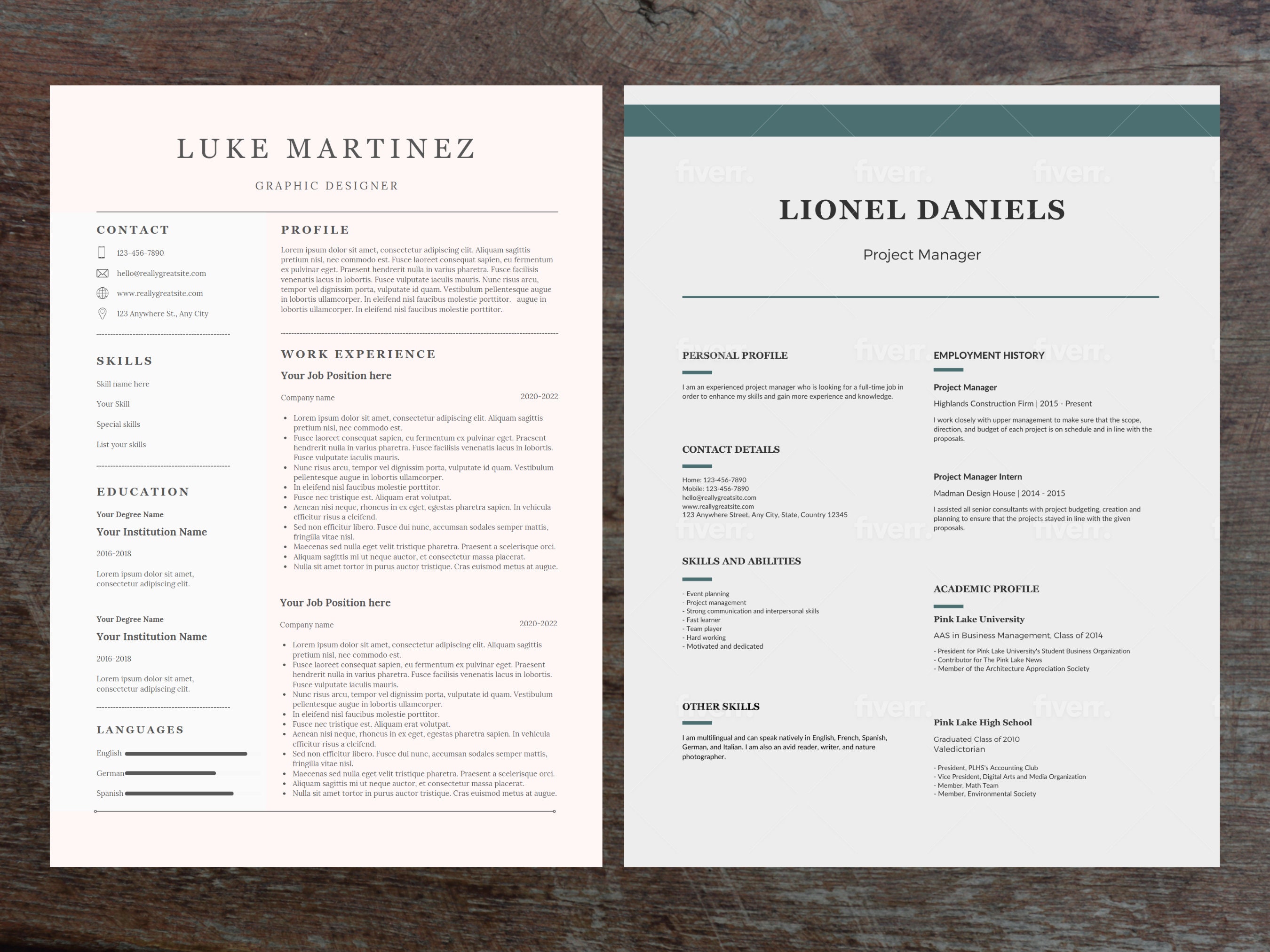 CV Template Resume Word Bundle Professional Resume Templates. Editable ...