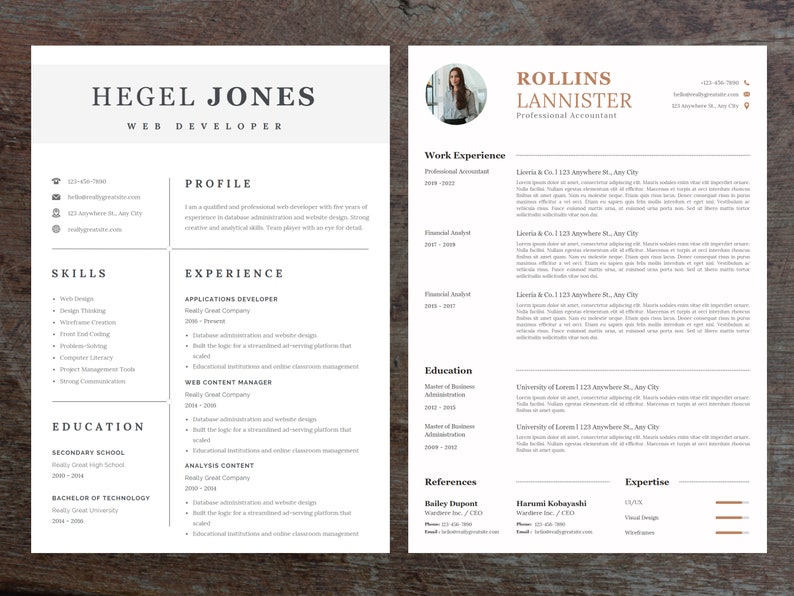 CV Template Resume Word Bundle Professional Resume Templates. Editable ...