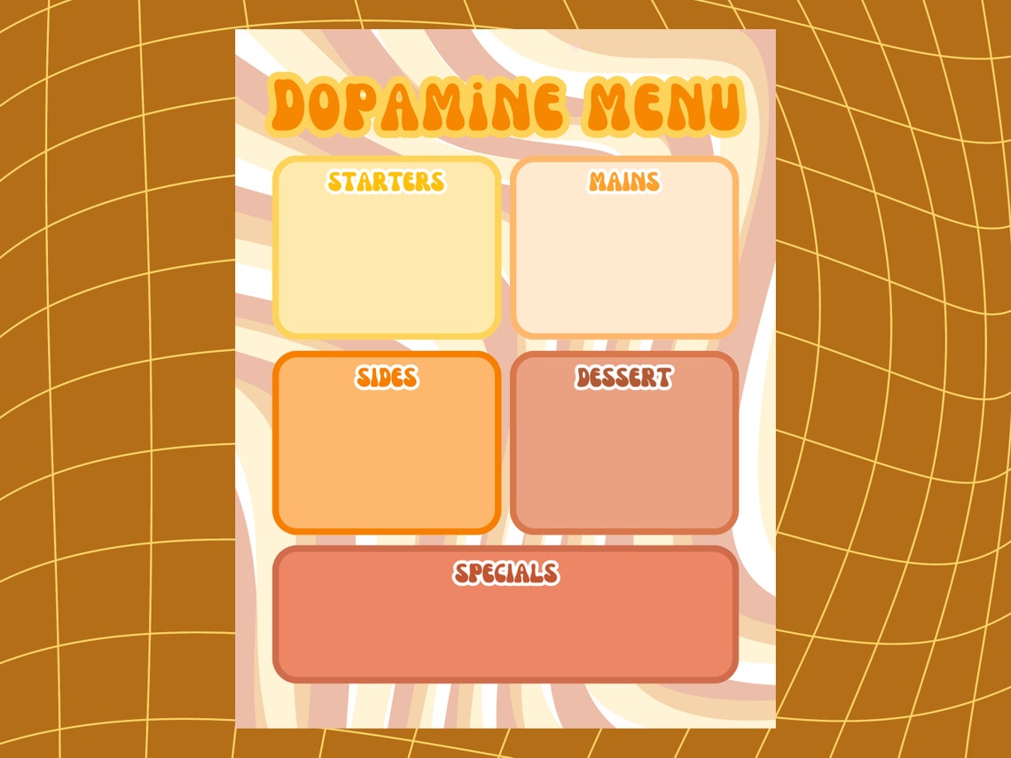 Dopamine Menu Template Printable Dopamenu ADHD Menu Self Care ...