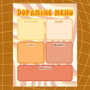 Dopamine Menu Template Printable Dopamenu ADHD Menu Self Care ...