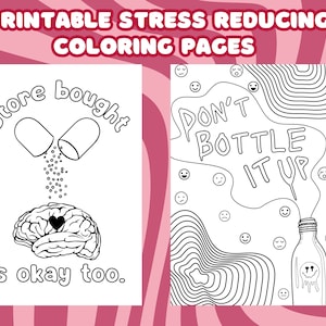 Mental Health Coloring Pages Stress Reducing Sheets Self Care Coloring ...