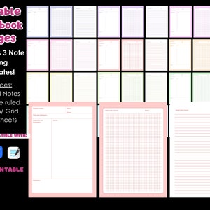 Note Taking Templates Printable Paper Student Notebook - Etsy