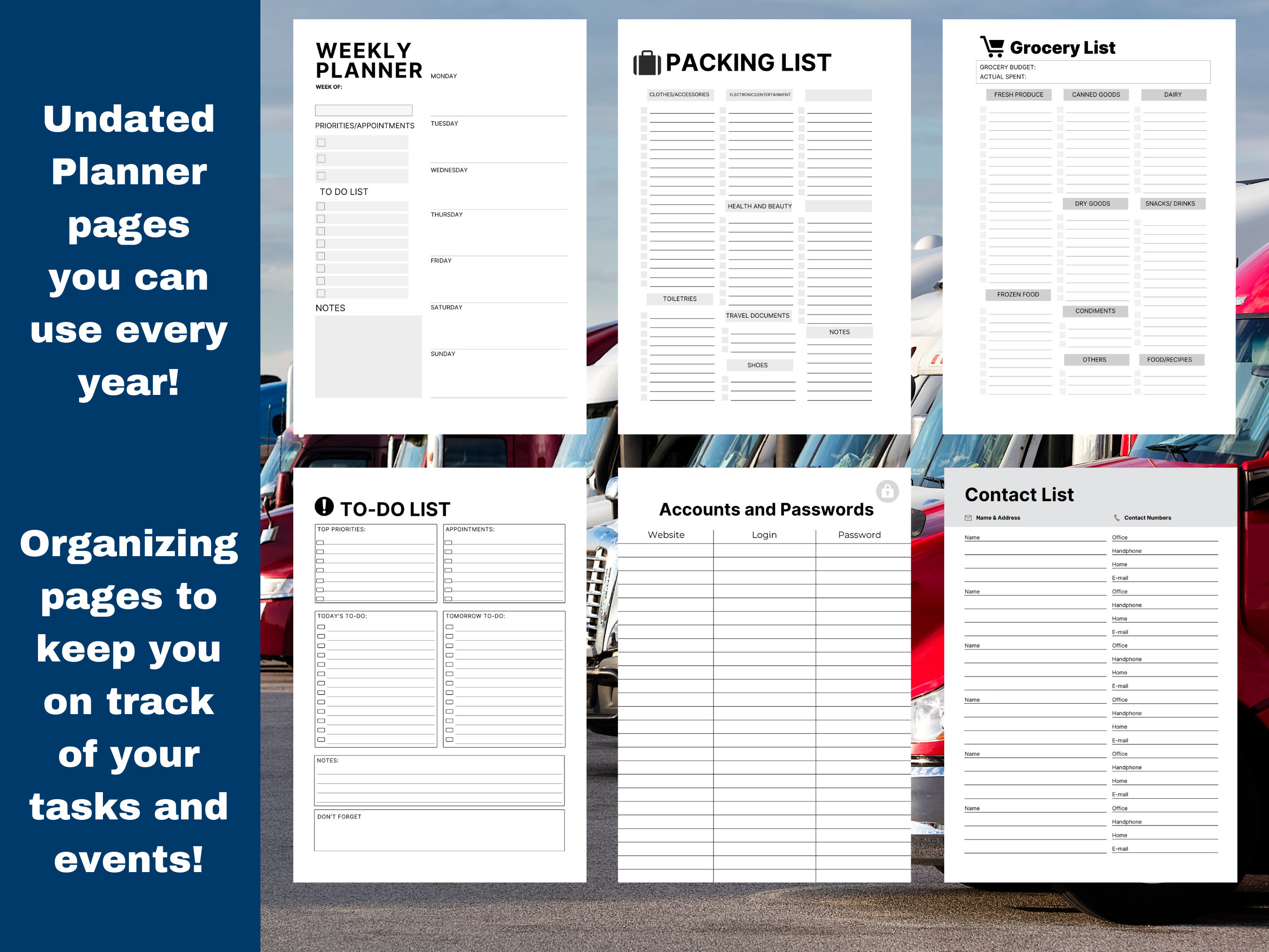 Truck Driver Load Log Journal Bundle Dispatch Journal Binder Printable ...