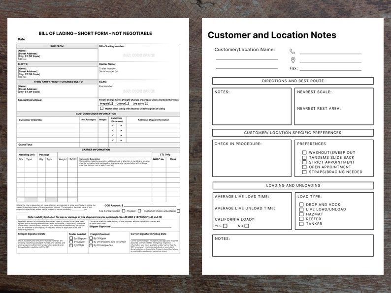 Trucking Load Journal and Dispatch Logbook for Trucking Company and ...