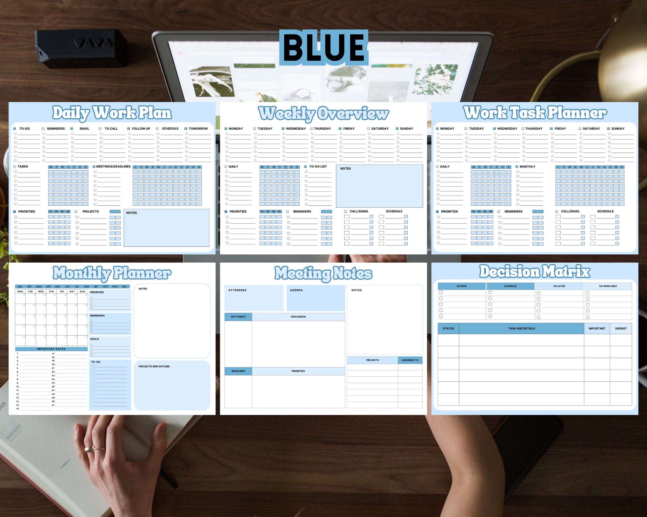 Work Planner Bundle! Office Task Tracker Printable Work Day Organizer ...