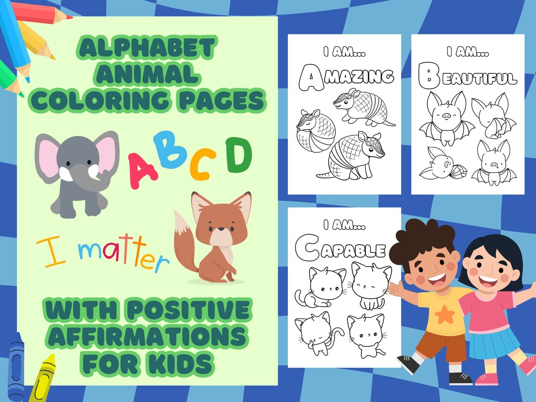 Printable Alphabet and Cute Animal Coloring Pages for Kids Activity ...