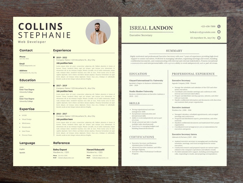 CV Template Resume Word Bundle Professional Resume Templates. Editable ...